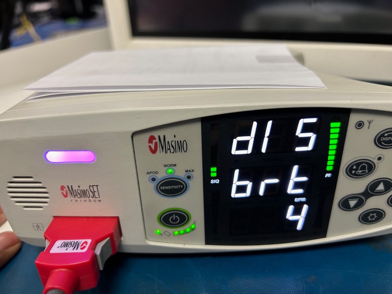 Masimo Rad-87 Pulse CO-Oximeter, Horizontal, Tested, New Battery, Power ...