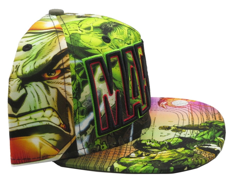 Marvel Comics Bioworld Hulk Green Snapback Hat | eBay