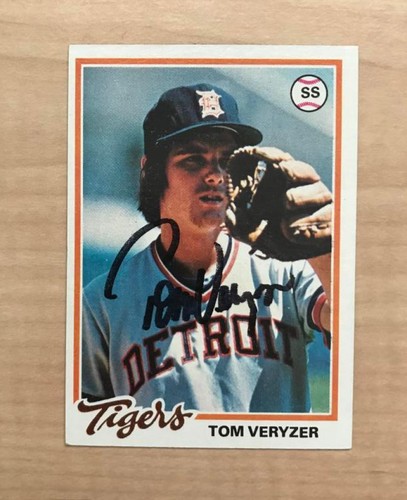 TOM VERYZER DETROIT TIGERS SIGNED DECEASED 1978 TOPPS CARD #633 W/COA ...
