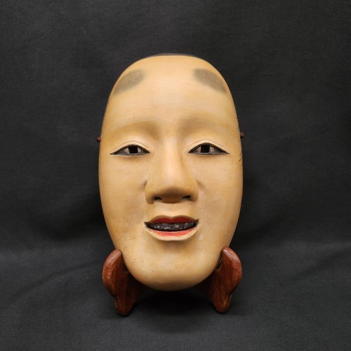 Japanese Wooden Noh Mask "SAMURAI" Young samurai face Kagura Mask BUSHI ...