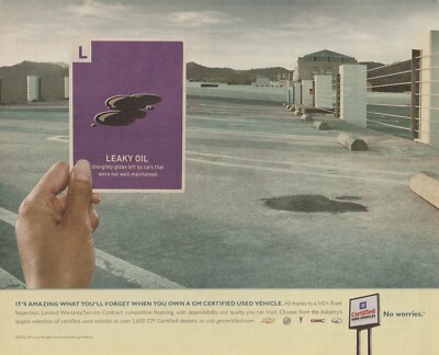 2006 GM Certified Vehicles - "L" Leaky Oil Flash Card, Puddle - Print ...