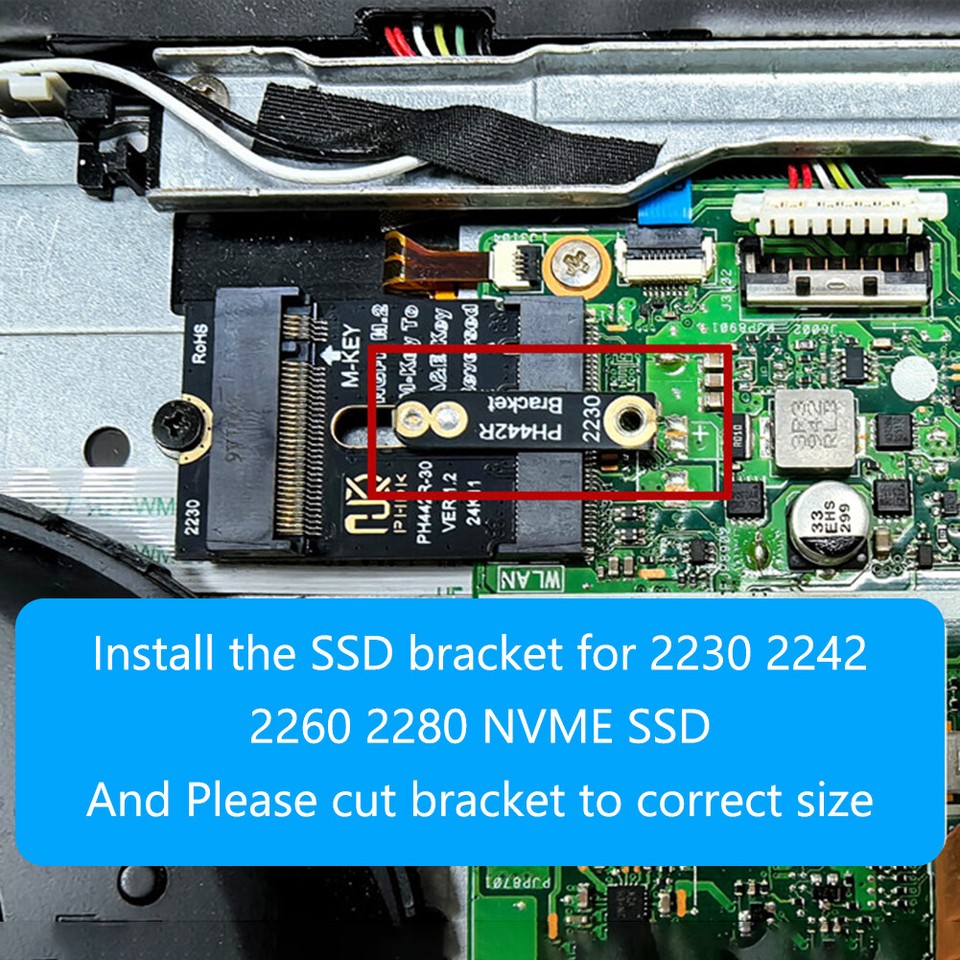 M.2 A+E To NVME SSD Adapter A/E Key To M Key PCIE 4.0 Riser Card W ...