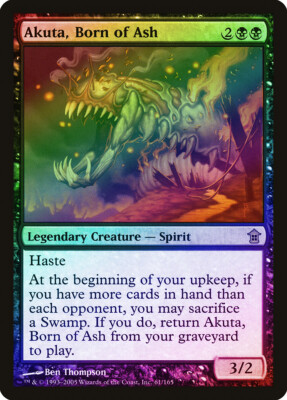 Akuta, Born of Ash FOIL Saviors of Kamigawa PLD Black Rare MTG CARD ...