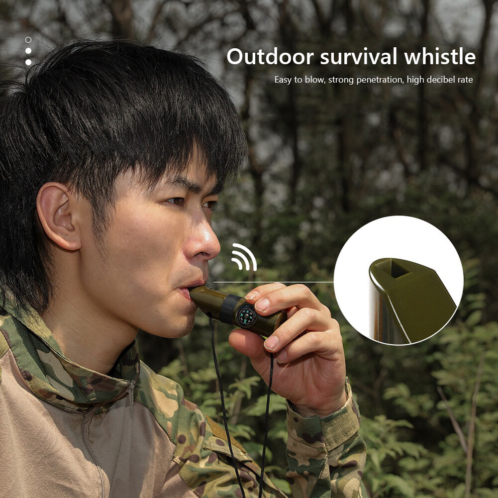 7-in-1 SOS Emergency Whistle Multifunctional Whistle for Outdoor ...