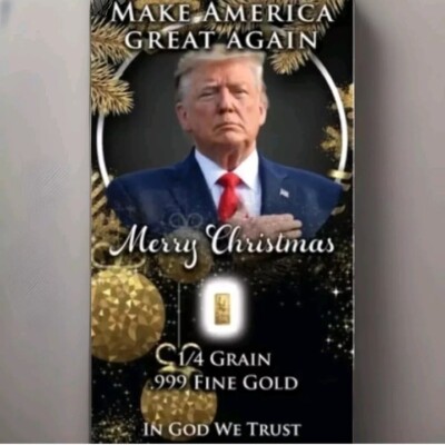 (10X) MAGA Christmas President Donald Trump & Melania 24k GOLD bullion ...
