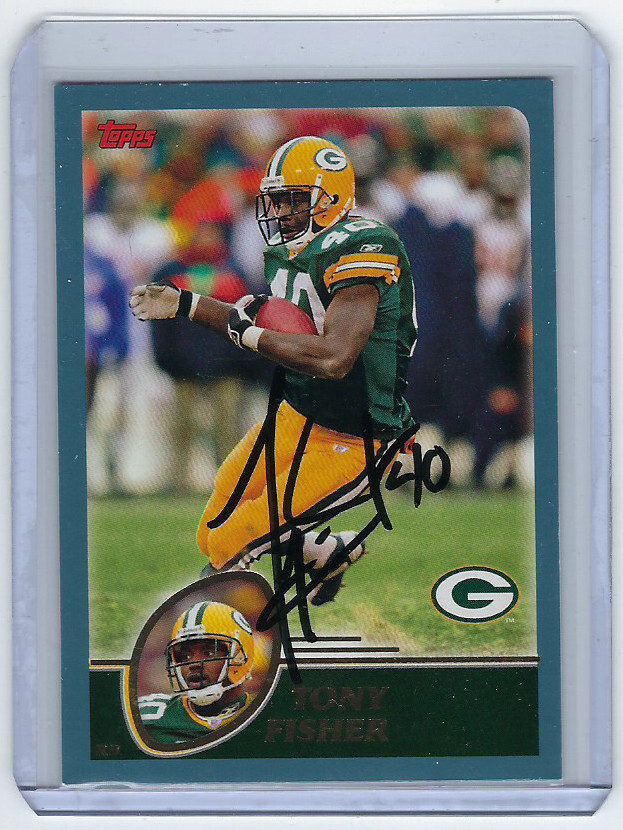 2003 PACKERS Tony Fisher signed card Topps #8 AUTO Autographed Green ...