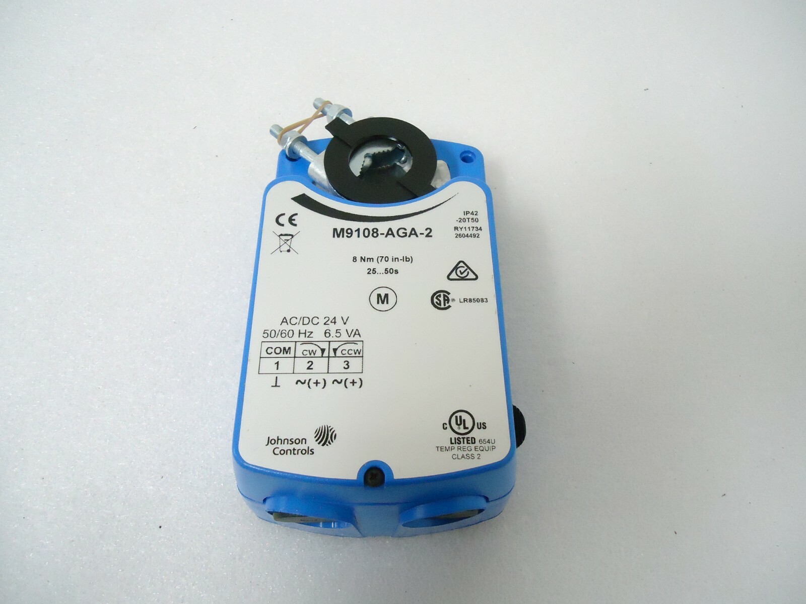 New Johnson Motors M9108-AGA-2 Electric Actuator 25 to 50 sec. 24 VAC ...