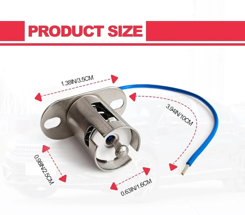 2PCS BA15s 1156 Bayonet Type Silver Led Bulb Socket, for Auto Truck ...