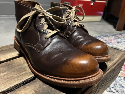 Allen Edmonds Odenwald Distressed Brown Leather Chukka Boots 11D | eBay