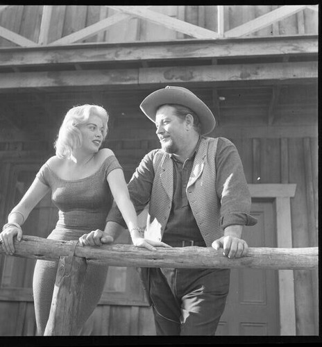 Sandra Giles Buddy Baer on set Hell Canyon Outlaws Original Camera ...