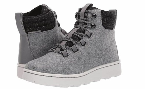 Clarks Step Explore Hi women's ankle boot, grey Felt, size 10 M. Lace ...