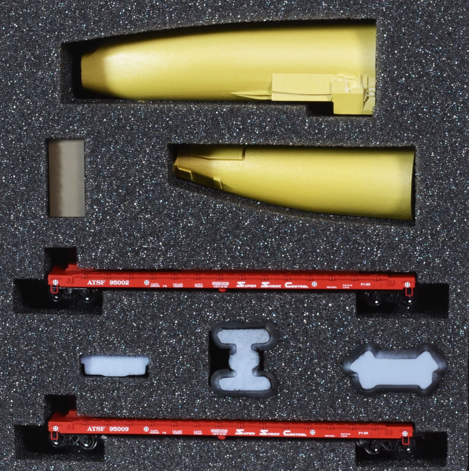 N Micro-Trains MTL 993-02-181 ATSF Flat Car #95002, #95009 w/Fuselage ...