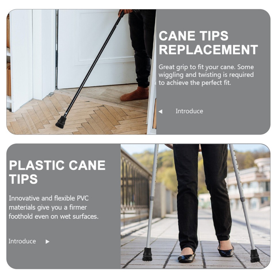 2 Pcs Cane Tips 3/4 Inch Heavy Duty Cane Tips Anti Slip TPR ...