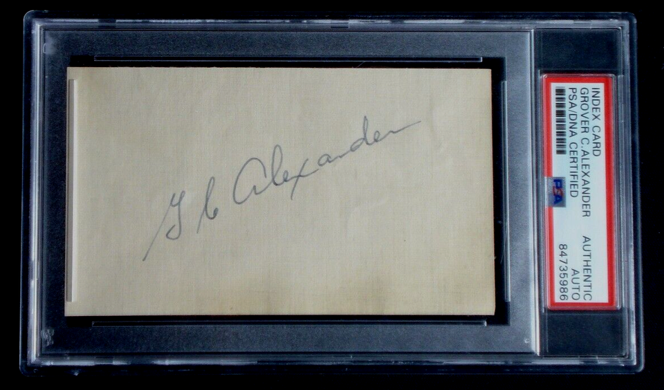GROVER CLEVELAND ALEXANDER SIGNED PSA/DNA INDEX CARD AUTOGRAPHED ...