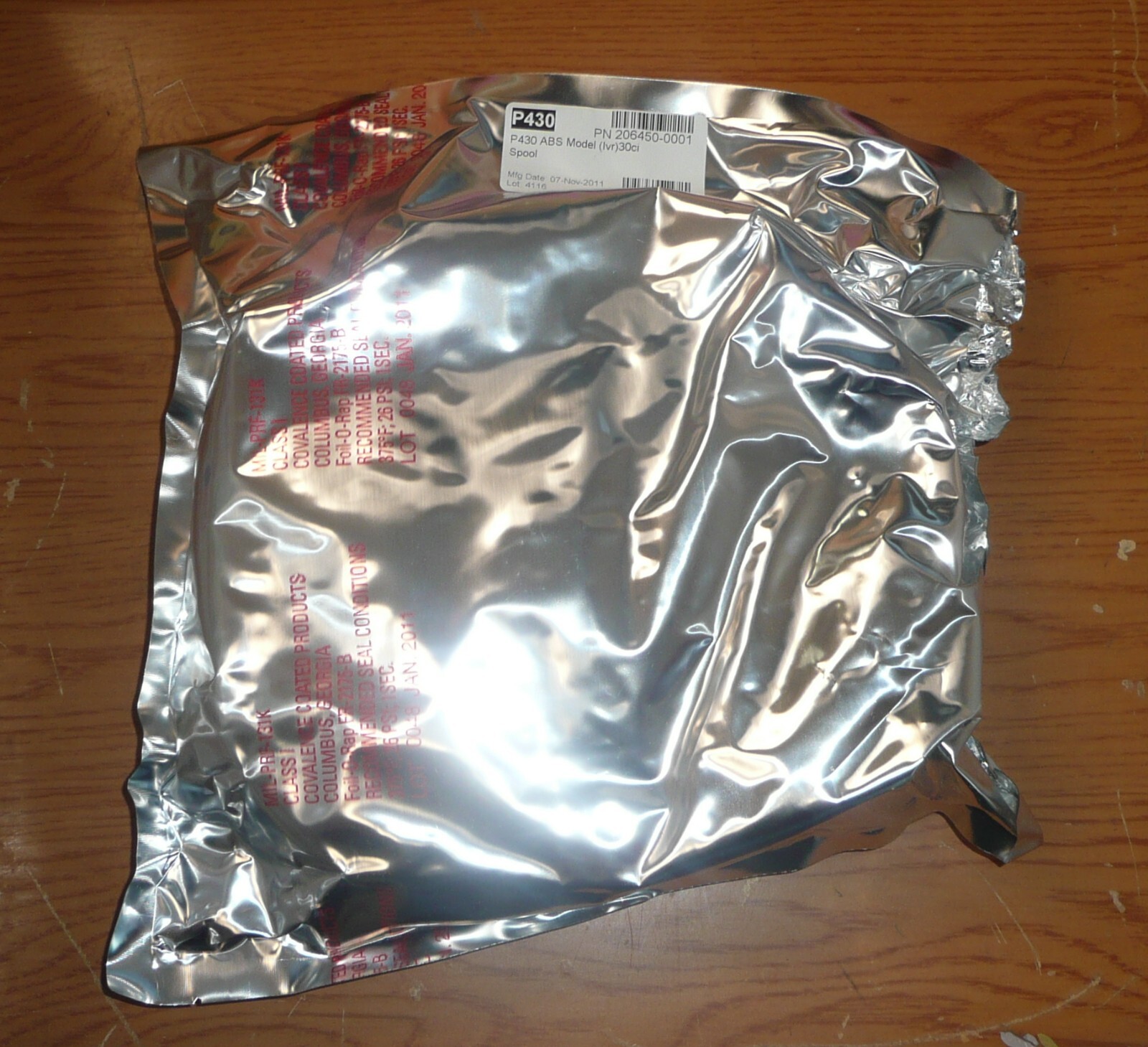 UPrint Stratasys ABS-P430 206450-0001 3D Printer Spool Ivory White 30ci ...