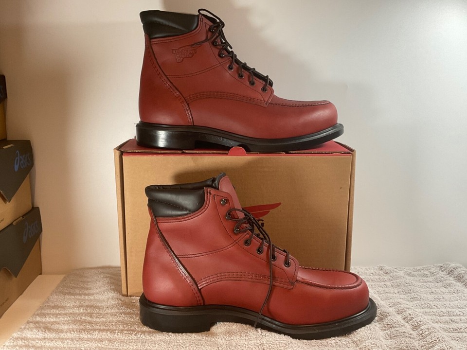 RED WING BOOTS SUPERSOLE RED MOC TOE 202 BOOT NEW IN BOX MULTIPLE SIZES ...
