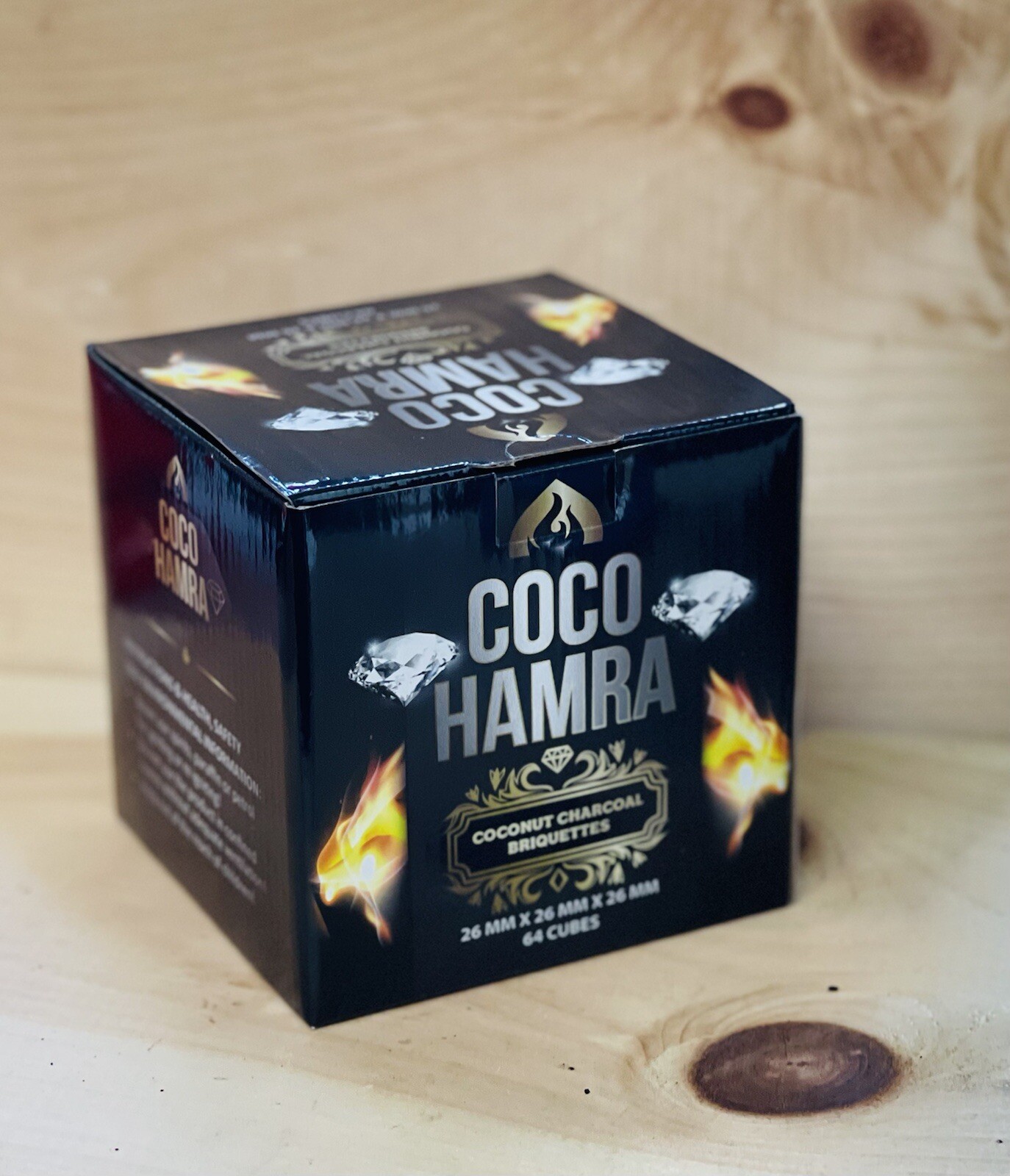 64 Cubes -Coco Hamra Diamond Edition: Large 26mm Natural Coconut Hookah ...