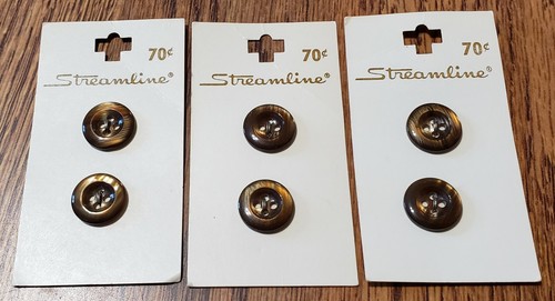 Vintage Streamline Buttons Brown On Original Card X3 | eBay