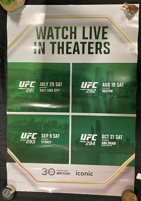 2023 Iconic Events 30th UFC Strike 27x40 Double-Sided Movie Poster NH ...