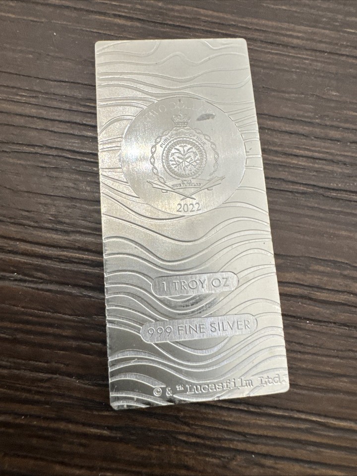 2022 Niue $2 Star Wars Beskar Bar 1 oz .999 Silver - Lot of 2 - RARE ...