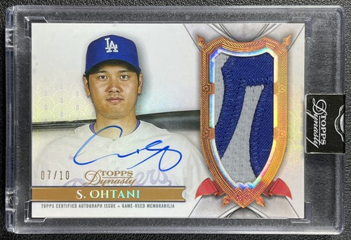 SHOHEI OHTANI 2024 TOPPS DYNASTY DODGERS GAME USED PATCH ON CARD AUTO 7 ...