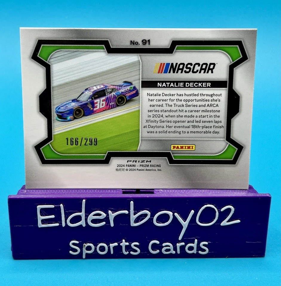 Natalie Decker /299 Car Red Prizm 2024 Panini Prizm Racing Nascar | eBay