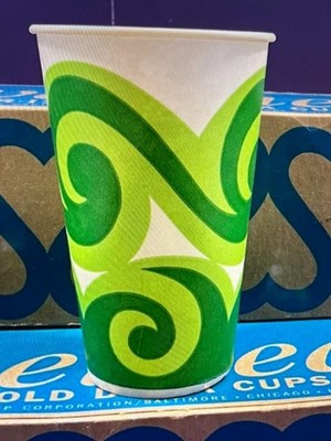12 Vintage 1960's 1970s SWIRL Lg 12oz Sweetheart Paper Cold Drink CUPS ...