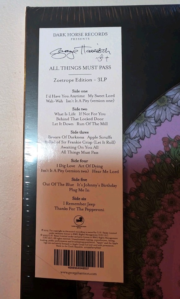 George Harrison All Things Must Pass 3LP Zoetrope Record Store Day RSD ...