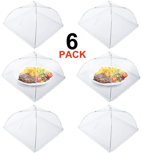 Food Cover Mesh 6 PCS Mesh Food Net Cover Collapsible BBQ Picnic Party ...