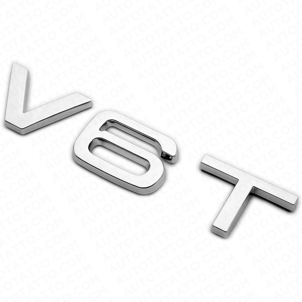 For Audi OEM Chrome V6T Side Fender Marker Letter Badge Emblem Badge ...