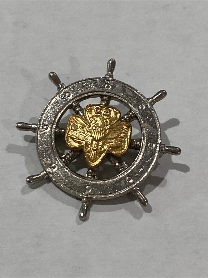 1940’s Girl Scout Mariner pin- Captains wheel- Excellent Condition- HTF ...