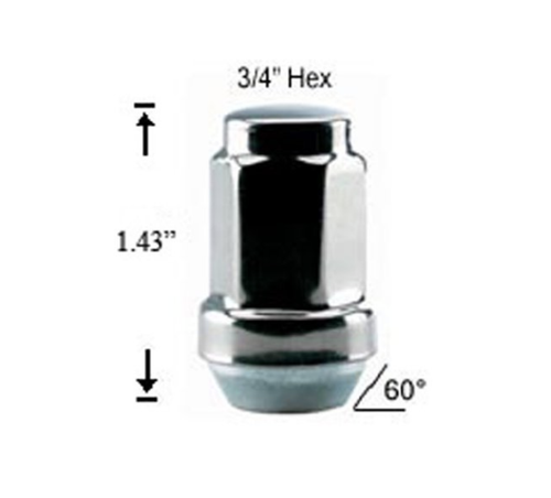 12x1.75 White Knight 1912ST-4 Stainless Steel Capped Acorn Lug Nut - 4 ...