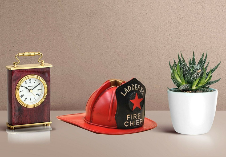 LADDER 55 CHIEF Firefighter Helmet Hat Metal Tin Handcrafted Artwork ...