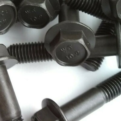 (4) M10-1.5 x 50 mm Metric Hex Flange Bolts Gr 10.9 Eur Asia automotive ...
