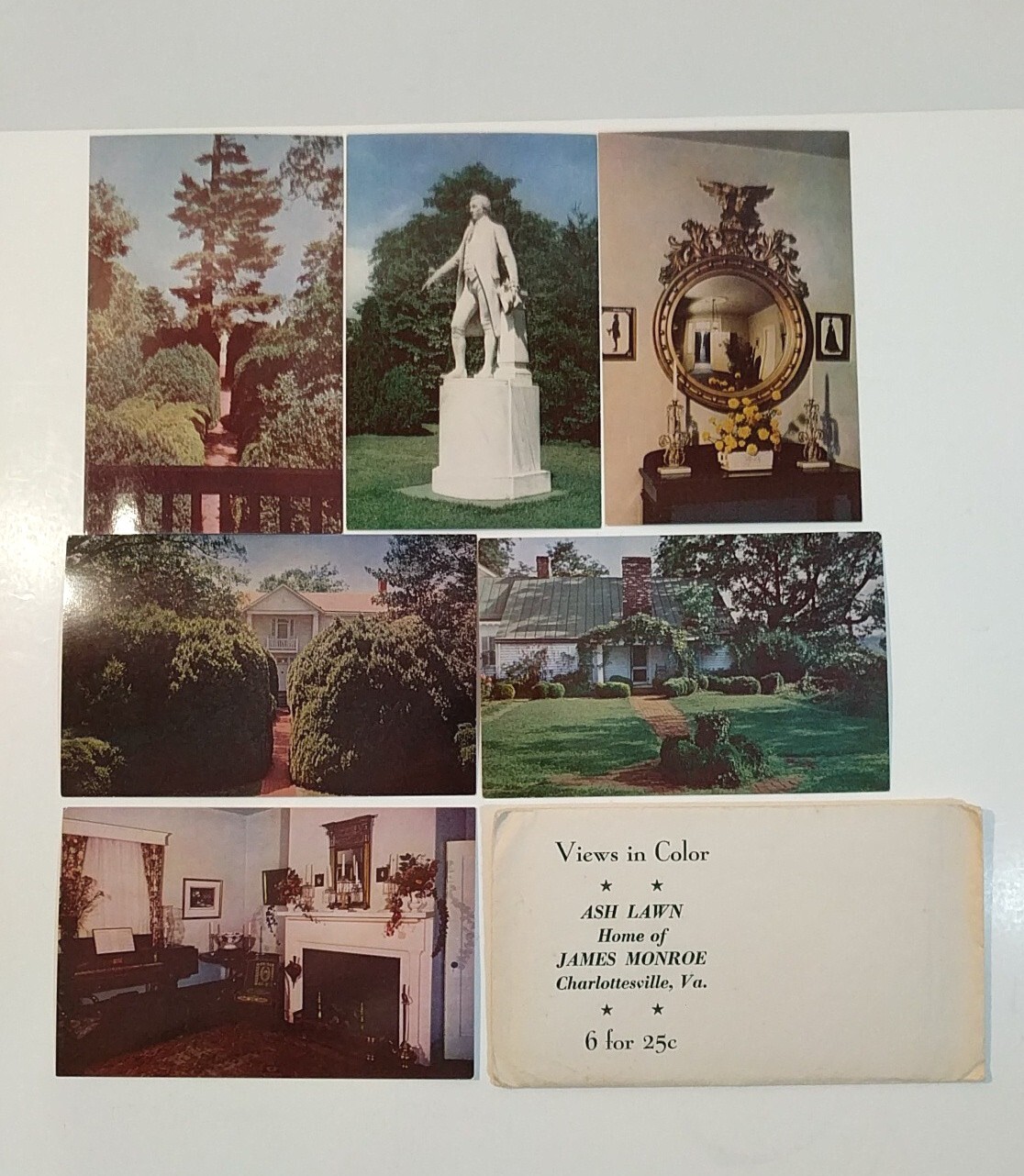 Charlottesville VA President James Monroe Ash Lawn Home Postcard Packet ...