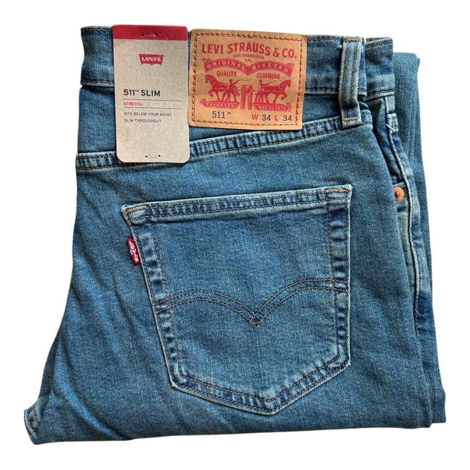 Levis Original 511 (BLUE Shades) Slim Fit Men's Stretchable Jeans | eBay UK