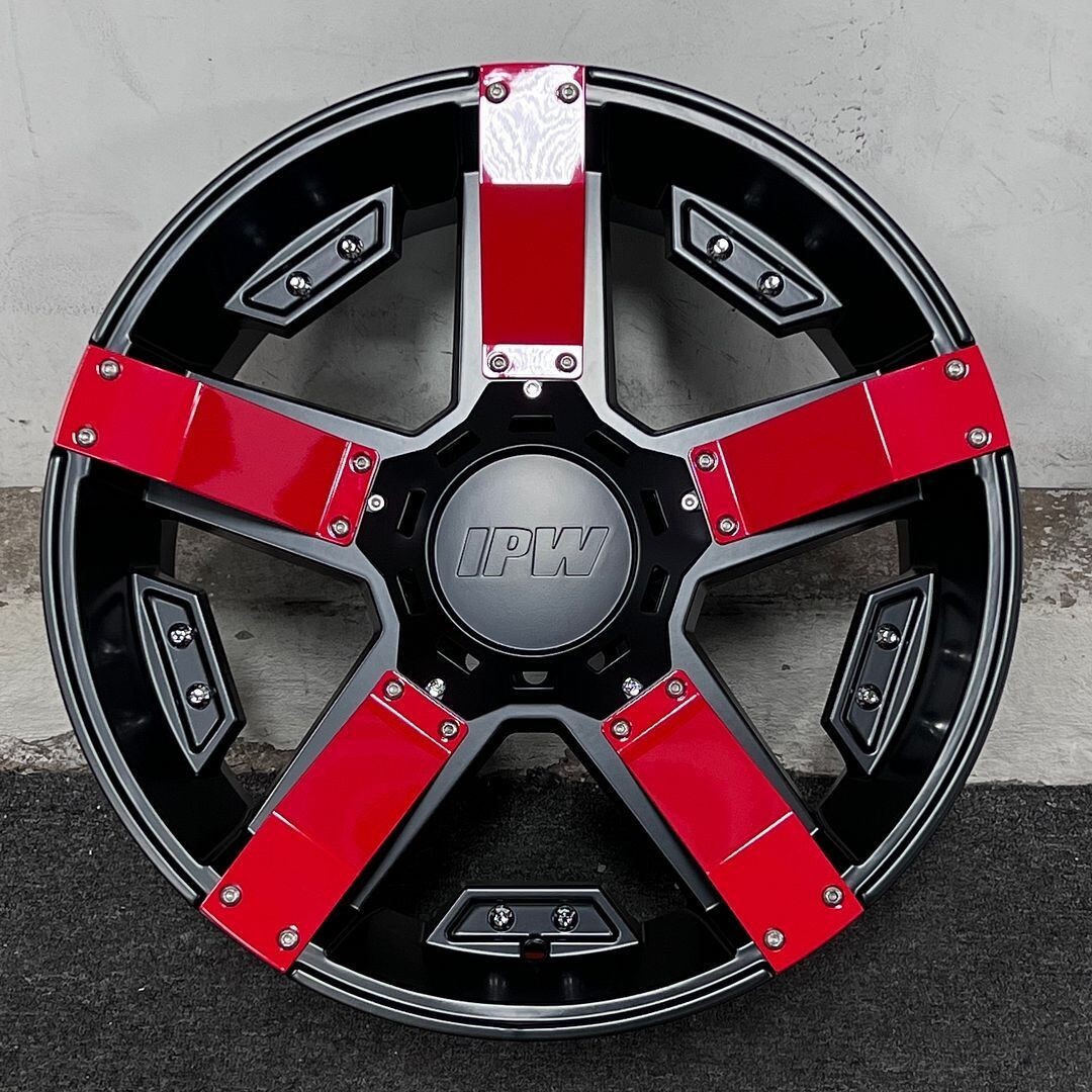 20" IPW 925 SATIN BLACK RED WHEELS RIMS FITS TRUCKS 6X139.7 | eBay