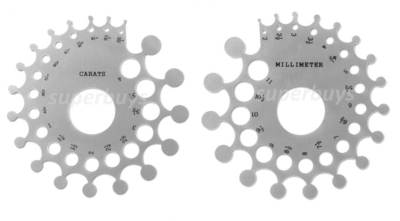 2 in 1 Carat Sizing Gemstone Sizer & Mount Size Measurement Gem Stone ...