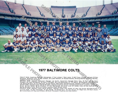 1977 BALTIMORE COLTS 8X10 TEAM PHOTO BERT JONES LYDELL MITCHELL MIKE ...