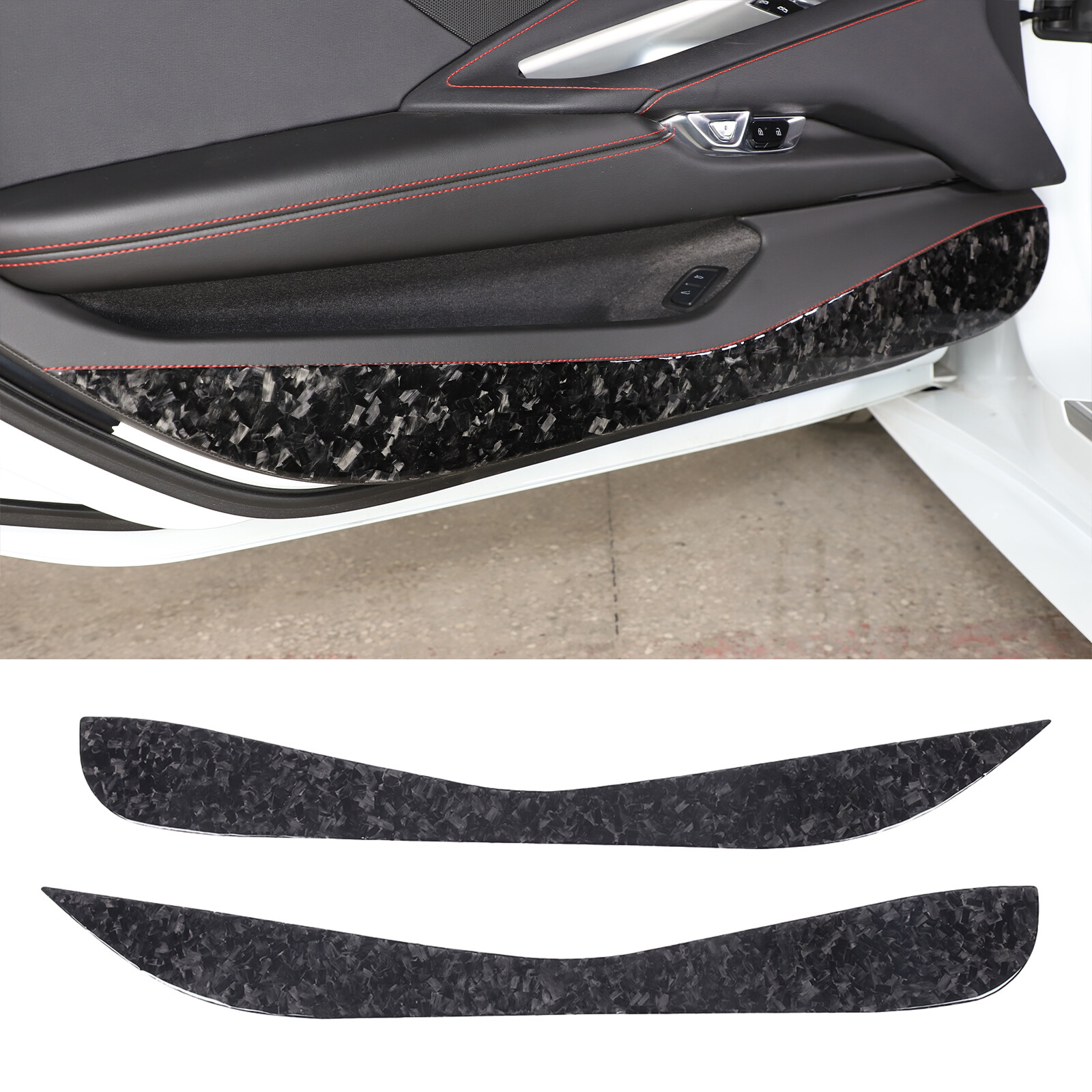 Forged Carbon Fiber Car Door Anti-kick Guard Trim Panel For Corvette C8 ...
