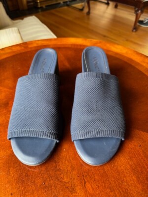 Vionic Women's Navy Fleur Heeled Knitted Sandal Size 9.0 Med | eBay