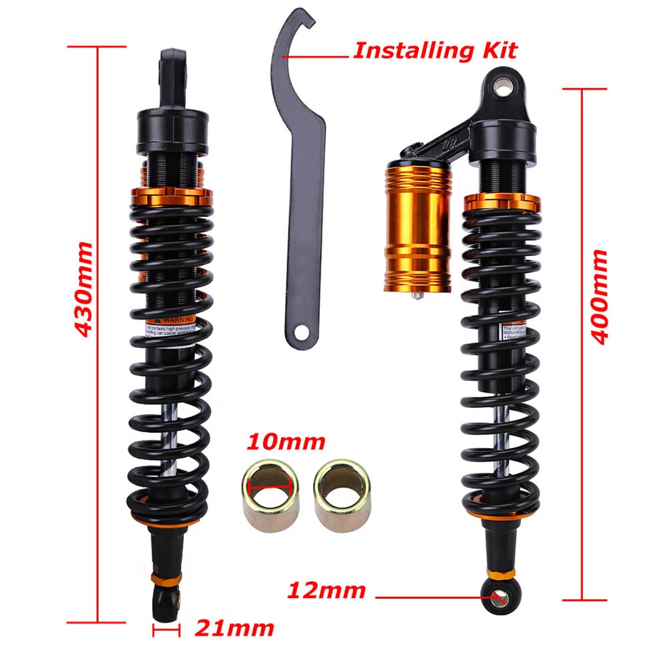 400mm Front Adjustable Air Shocks Reservoirs For Honda TRX 400EX 450R ...