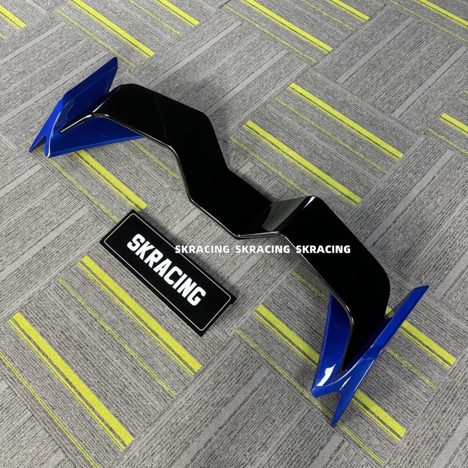 For Honda Civic Sedan 2016-2021 Black+Blue Rear Spoiler Gull Wing Tail ...