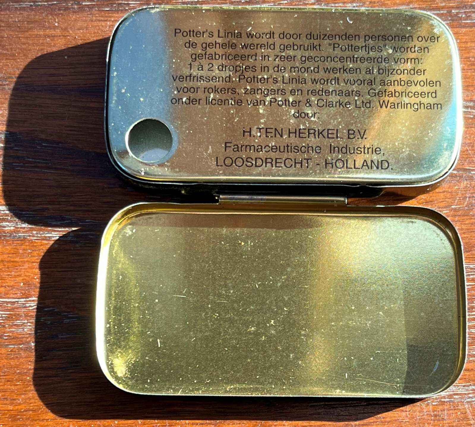 rare Potter’s Linia lozenge Dutch 3-piece hinged metal Tin for Licorice ...