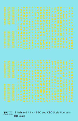 K4 HO Scale Decals B&O C&O Baltimore & Ohio Chesapeake & Ohio Car ...