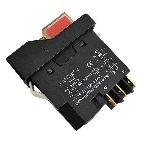 KJD17B/1-2 Waterproof Electromagnetic Pushbutton Switch 6Pins Safety ...