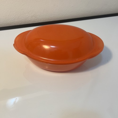 VINTAGE AGEE PYREX RETRO ORANGE OVAL OVEN DISH & LID~CO 134~ 20 x 15 cm ...