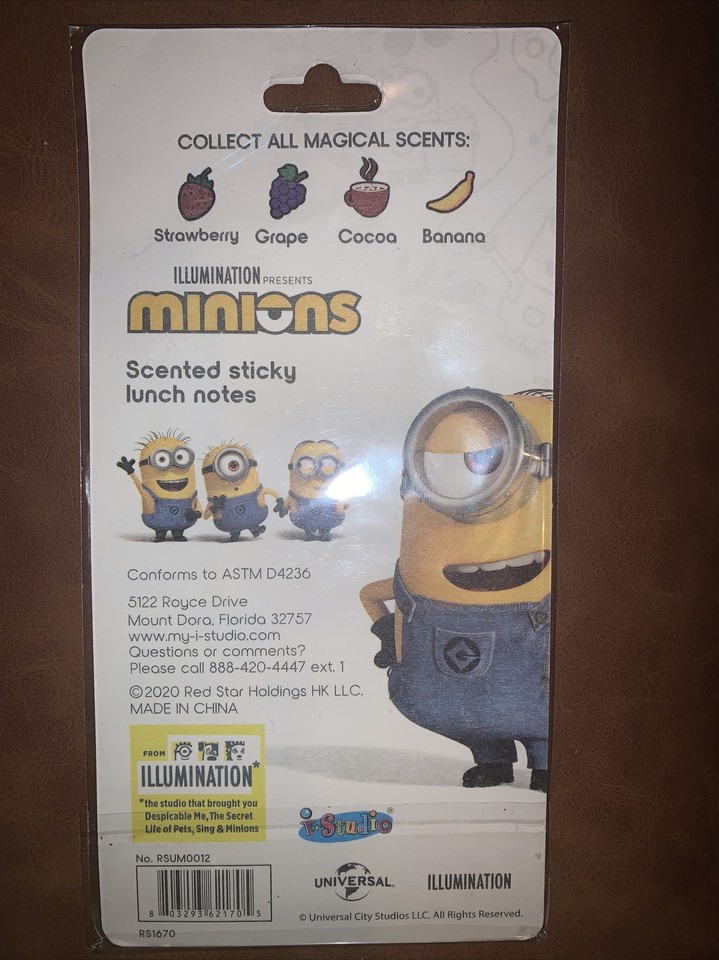 Minions Scented Sticky Lunch Box Notes 2 Designs 48 Sheets Total School ...