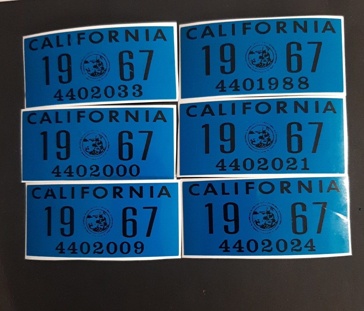 1967 california license plate registration yom sticker | eBay
