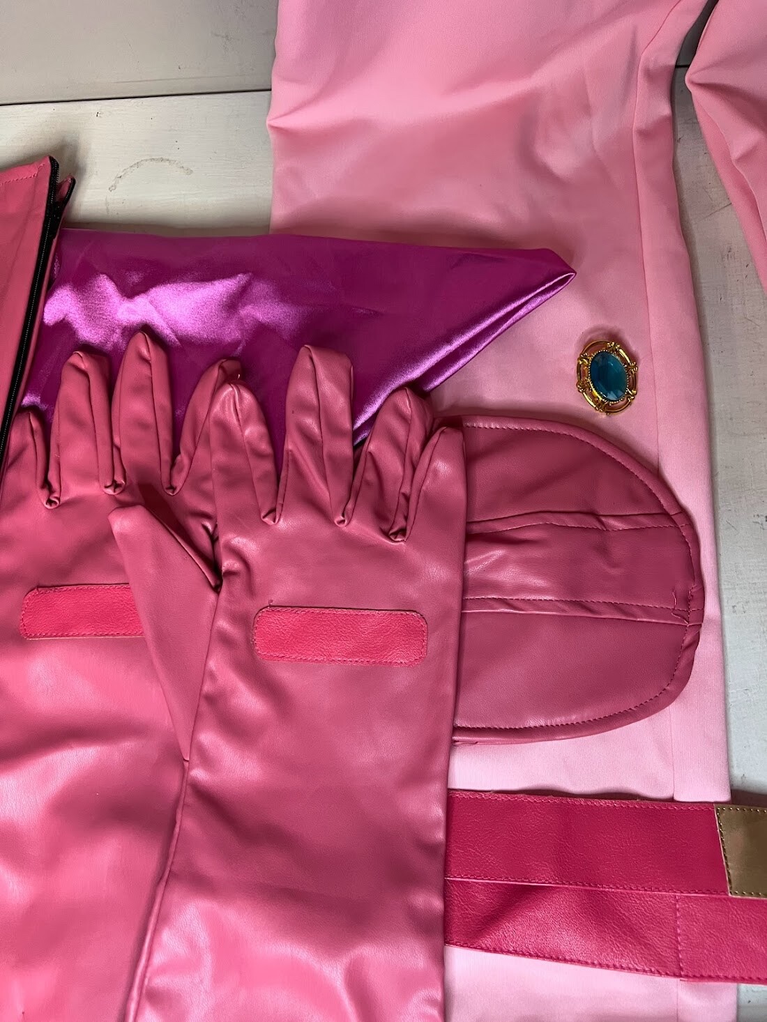 Princess Peach Mario Cart Racer Jumpsuit Adult Cospla… - Gem